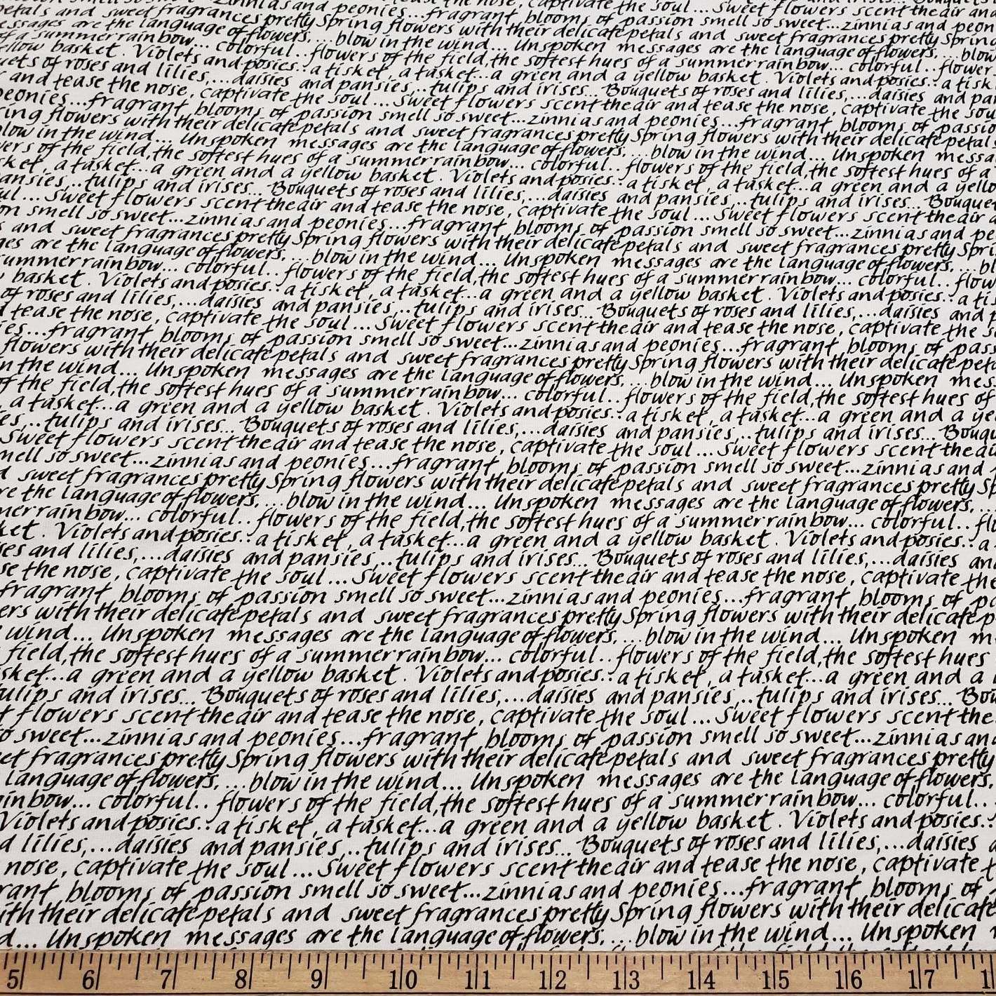 Phrases and Thoughts on Black Handwriting Print Cotton Jersey | Etsy