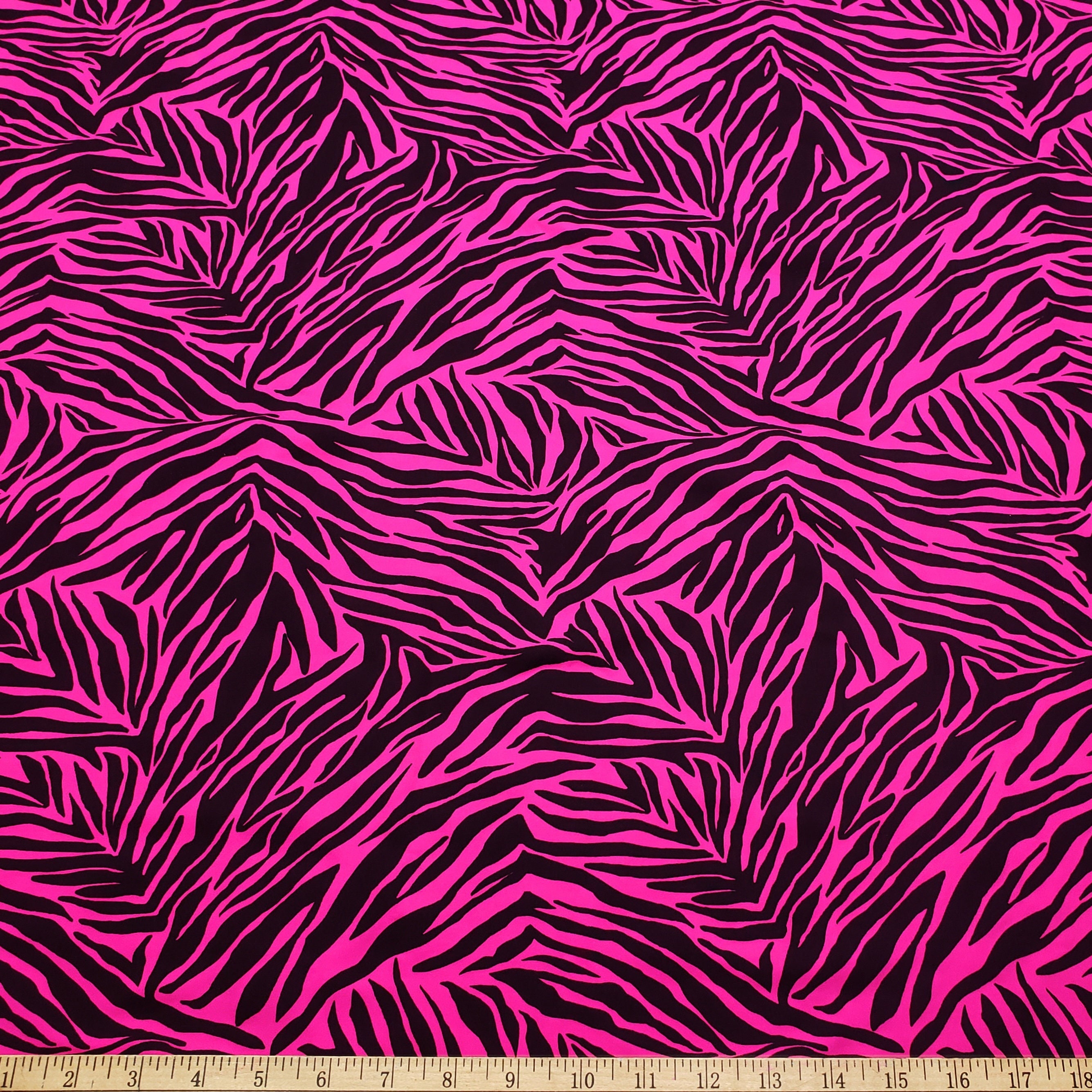 Hot Pink and Black Zebra Style Animal Print Poly Spandex 4 Way - Etsy