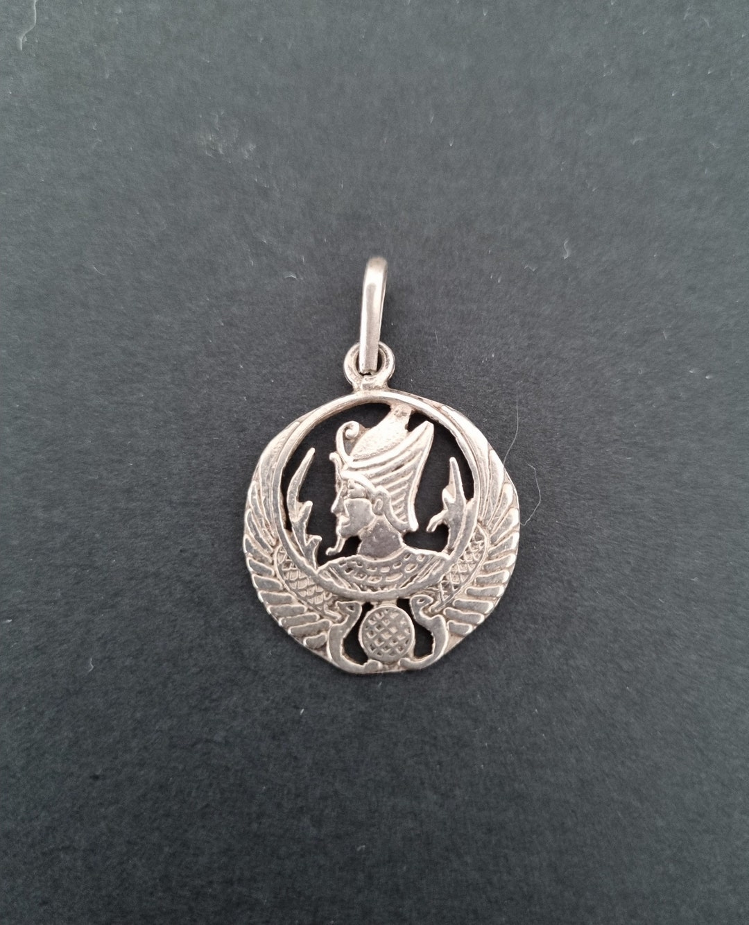 Pharaoh Double Crown Pendant – Vintage Silver Amulet From Karnak, Egypt ...