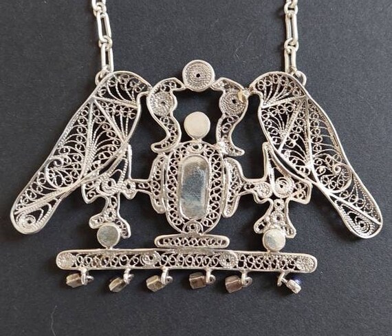 Nefertiti filigree necklace with cartouche. Vintage - Gem