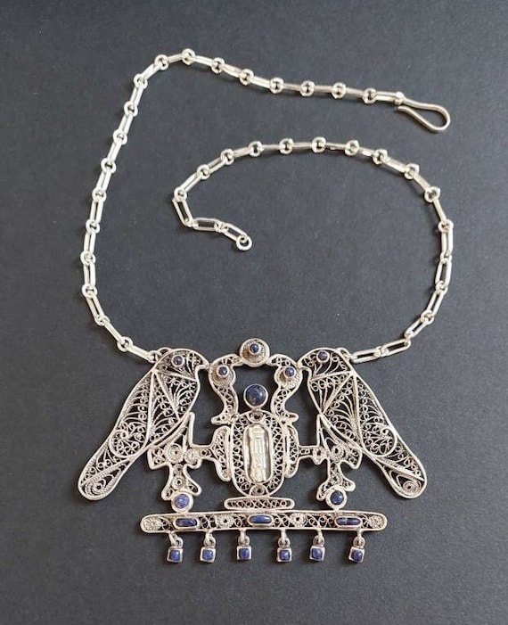 Nefertiti filigree necklace with cartouche - Gem