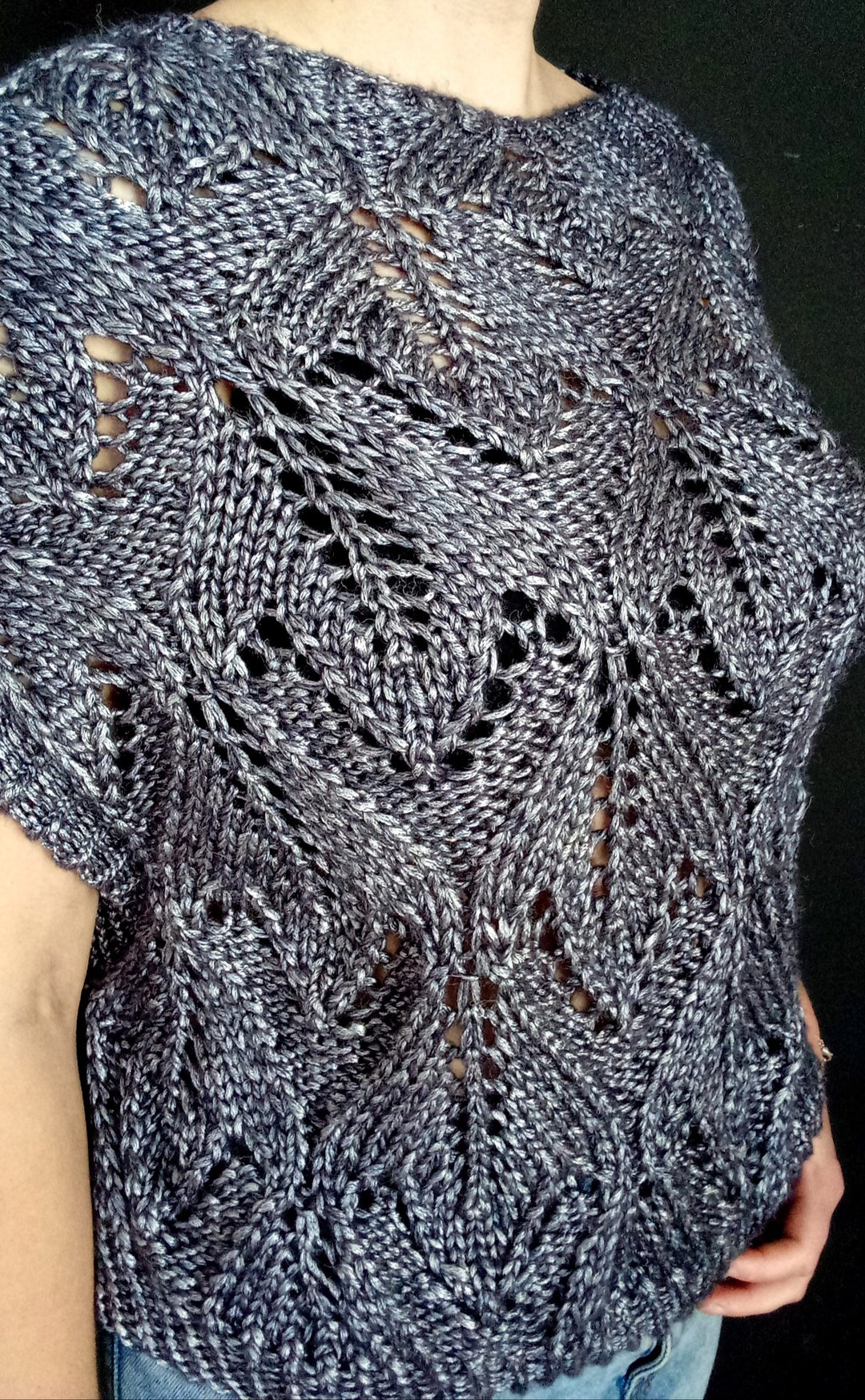 Knitted Vest, Silver Vest, Hand Knit Vest, Women Vest, Woollen Vest ...