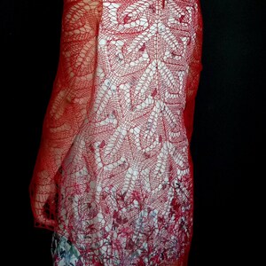 Linen Shawl Red, Red Shawl , Knit Shawl and Wrap - Etsy