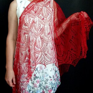 Linen Shawl Red, Red Shawl , Knit Shawl and Wrap - Etsy