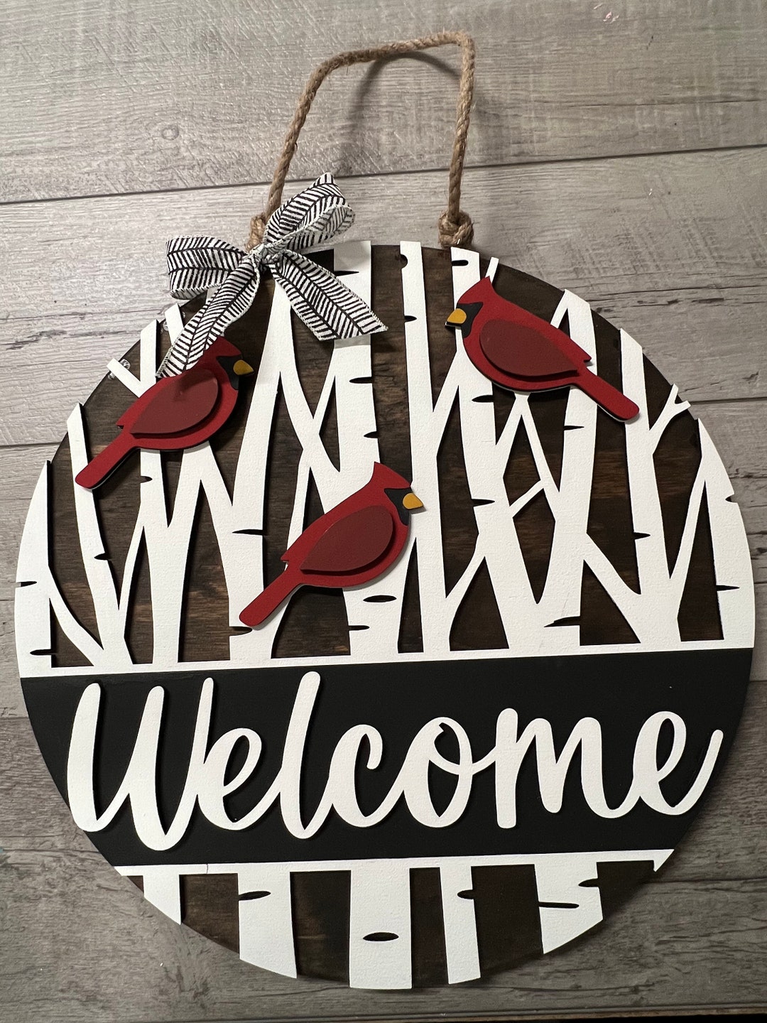 Three Cardinals Welcome - Etsy