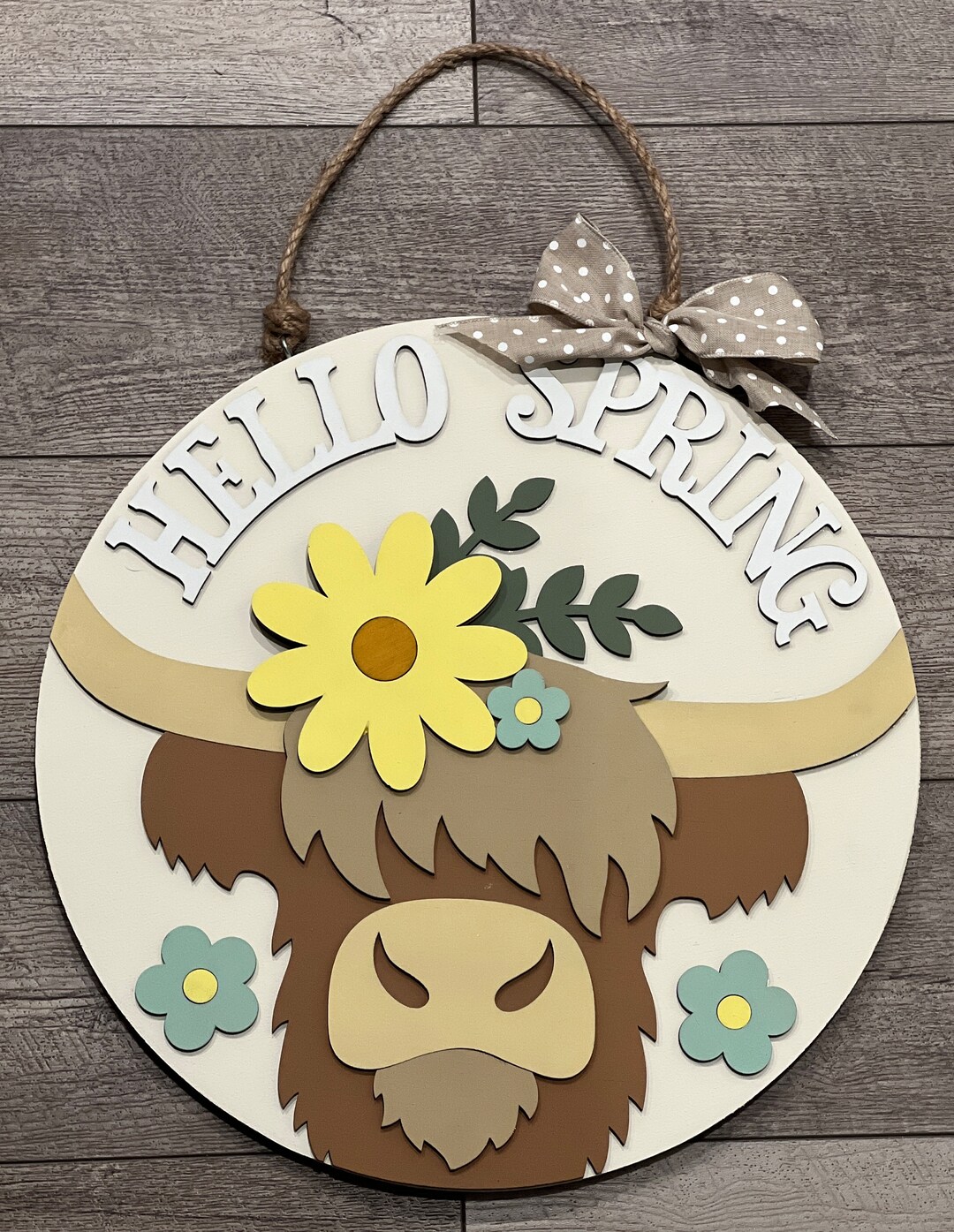 Hello Spring Highland Cattle - Etsy