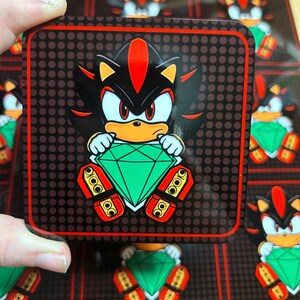 Sonic the Hedgehog- Chibi Shadow the Hedgehog V2 Cork Coaster - Etsy