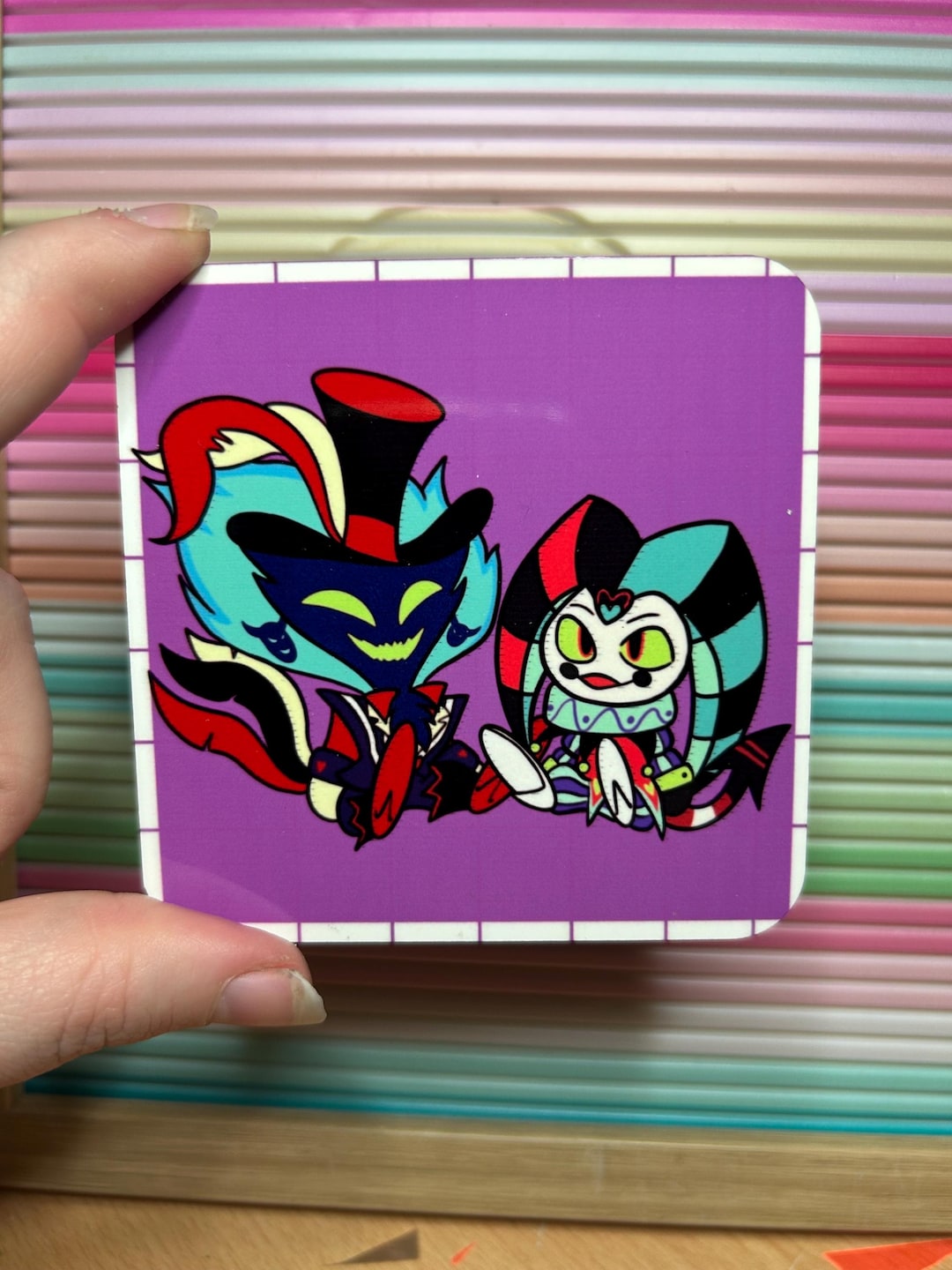 Helluva Boss Chibi Fizzarolli and Asmodeus Coaster - Etsy