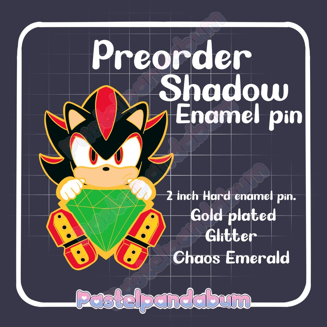 PREORDER Sonic the Hedgehog Chibi Shadow the Hedgehog Enamel Pin - Etsy UK