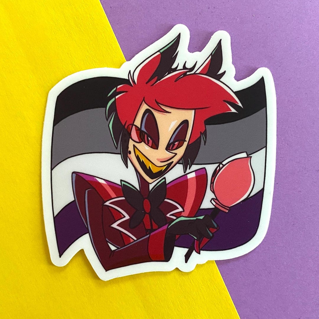 Ace Alastor Sticker, Hazbin Hotel, Helluva Boss, Asexual LGBTQIA Pride ...