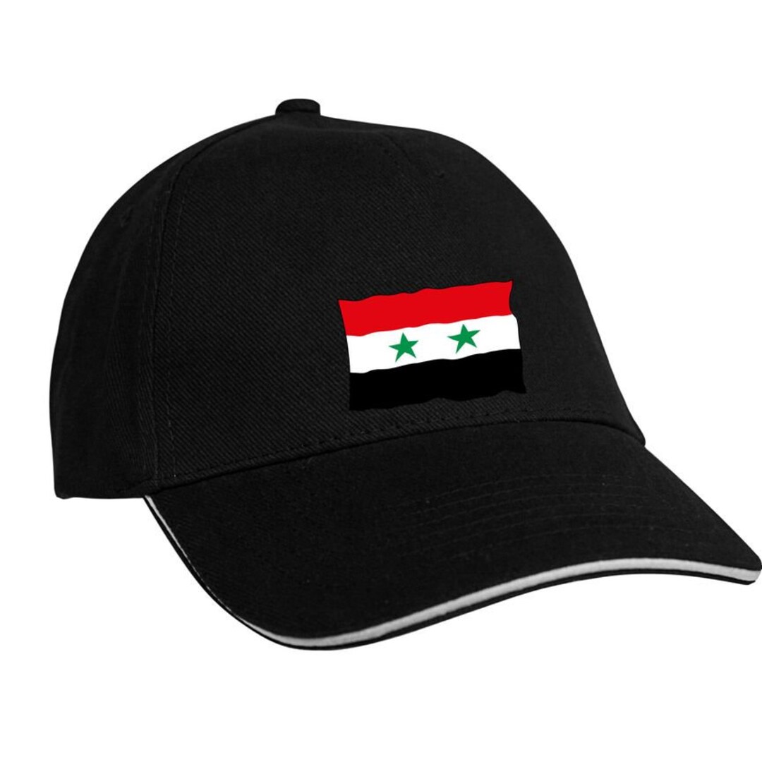 Cap Baseball Cap Peaked Cap With Print SYRIA Flag in Black - Etsy