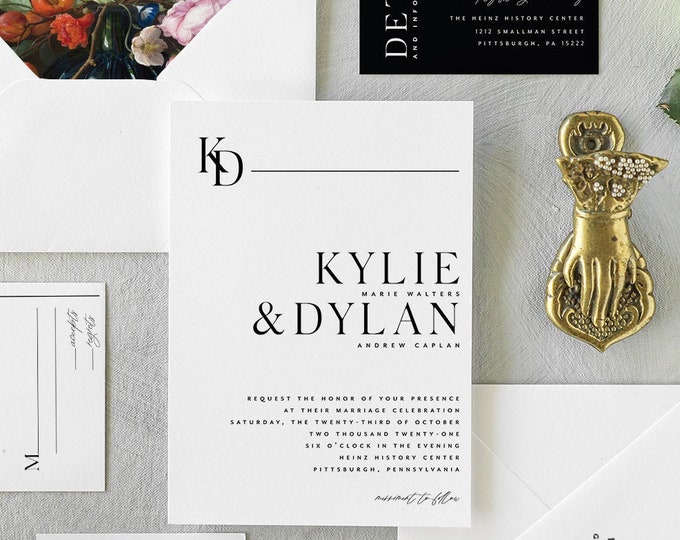 Modern Wedding Invitation Template Simple Wedding Invitation - Etsy