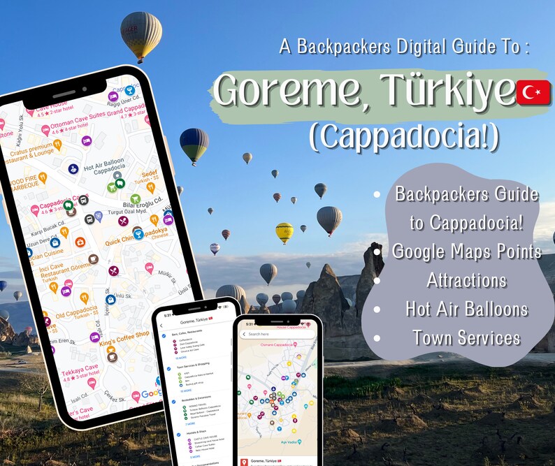 Cappadocia, Türkiye Google Map Guide for Backpackers! Goreme, Türkiye ...