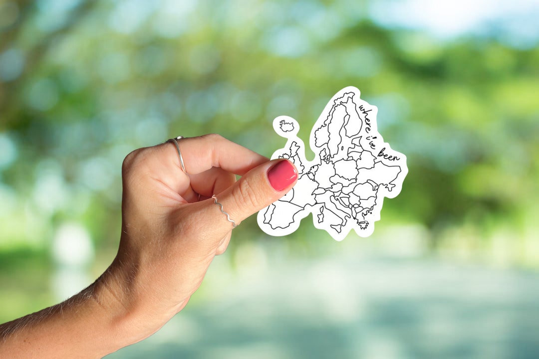 Where I've Been Europe Map Sticker | Color in Sticker | Euro Map ...