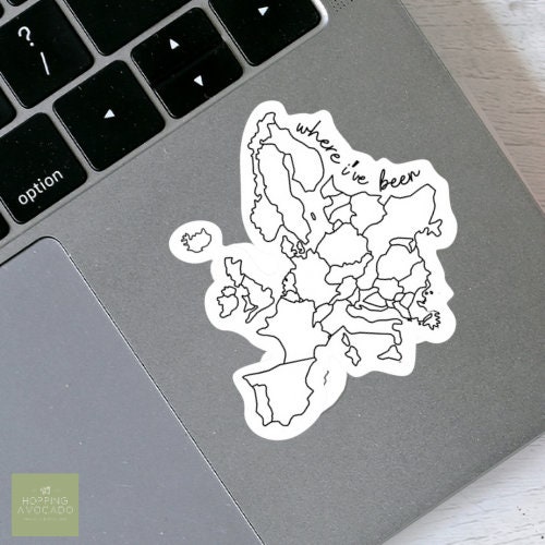 Where I've Been Europe Map Sticker Color in Sticker Euro Map Travel Map ...