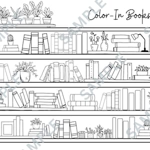 Bookshelf Coloring Sheet! - 100 Books - Landscape | Bookish Shelf ...