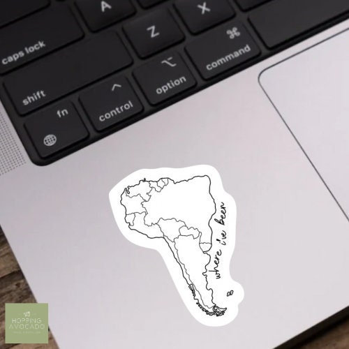 Where I've Been South America Map Sticker Color in Sticker Latin ...