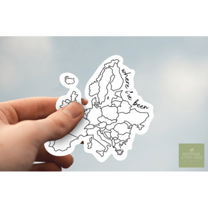Where I've Been Europe Map Sticker Color in Sticker Us Map Travel Map ...