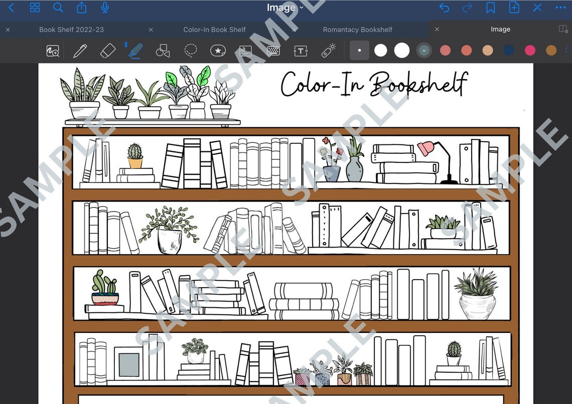 Bookshelf Coloring Sheet! - 100 Books - Landscape | Bookish Shelf ...