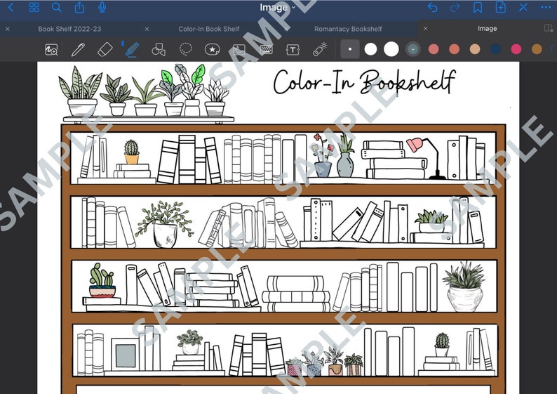 Bookshelf Coloring Sheet! - 100 Books - Landscape | Bookish Shelf ...