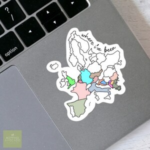 Where I've Been Europe Map Sticker | Color in Sticker | Euro Map ...