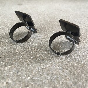 Ring Bundle, Robot Rings, Robot Jewelry, Adjustable Rings, Green/indigo ...