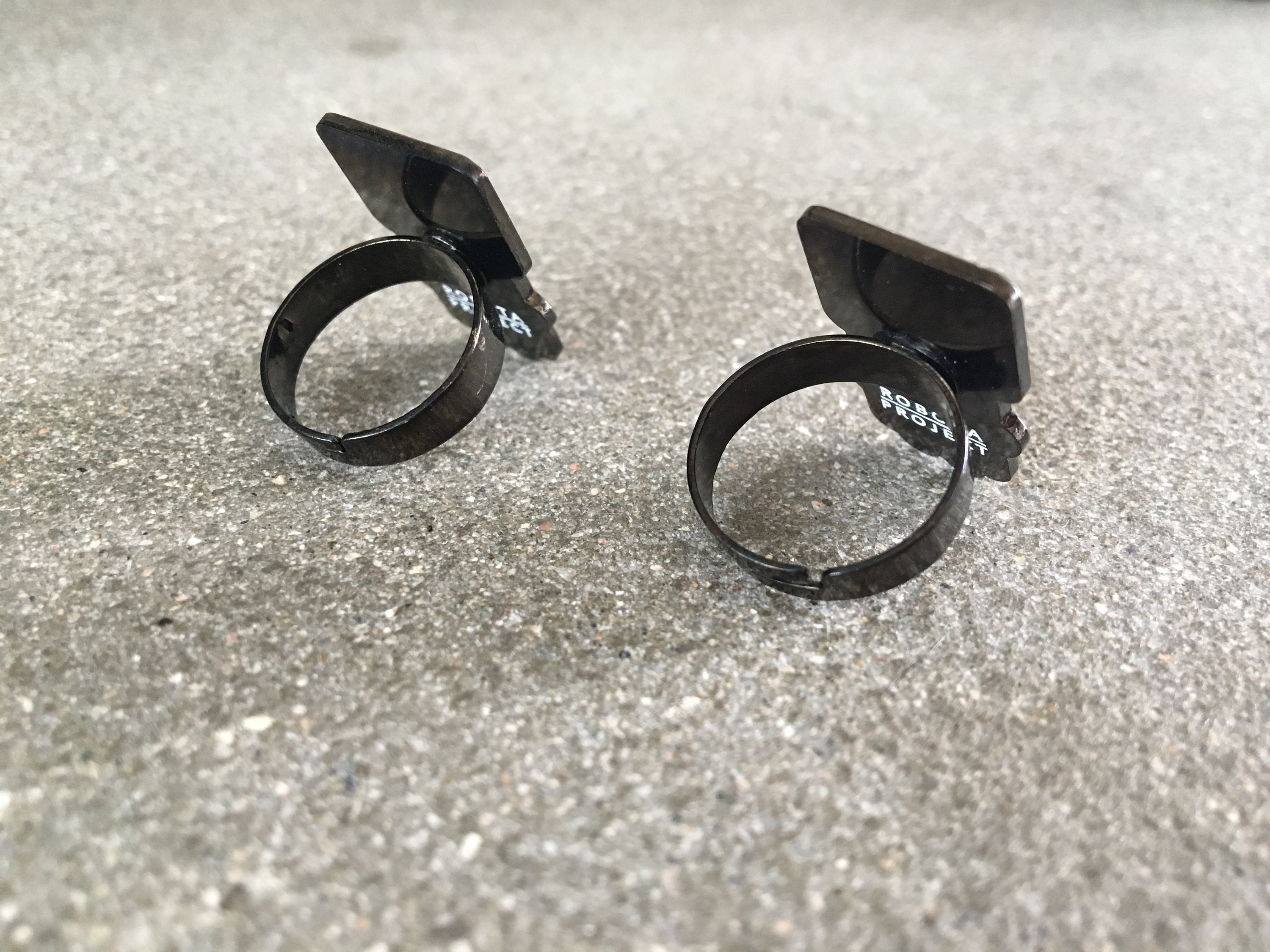 Ring Bundle, Robot Rings, Robot Jewelry, Adjustable Rings, Red and Blue ...