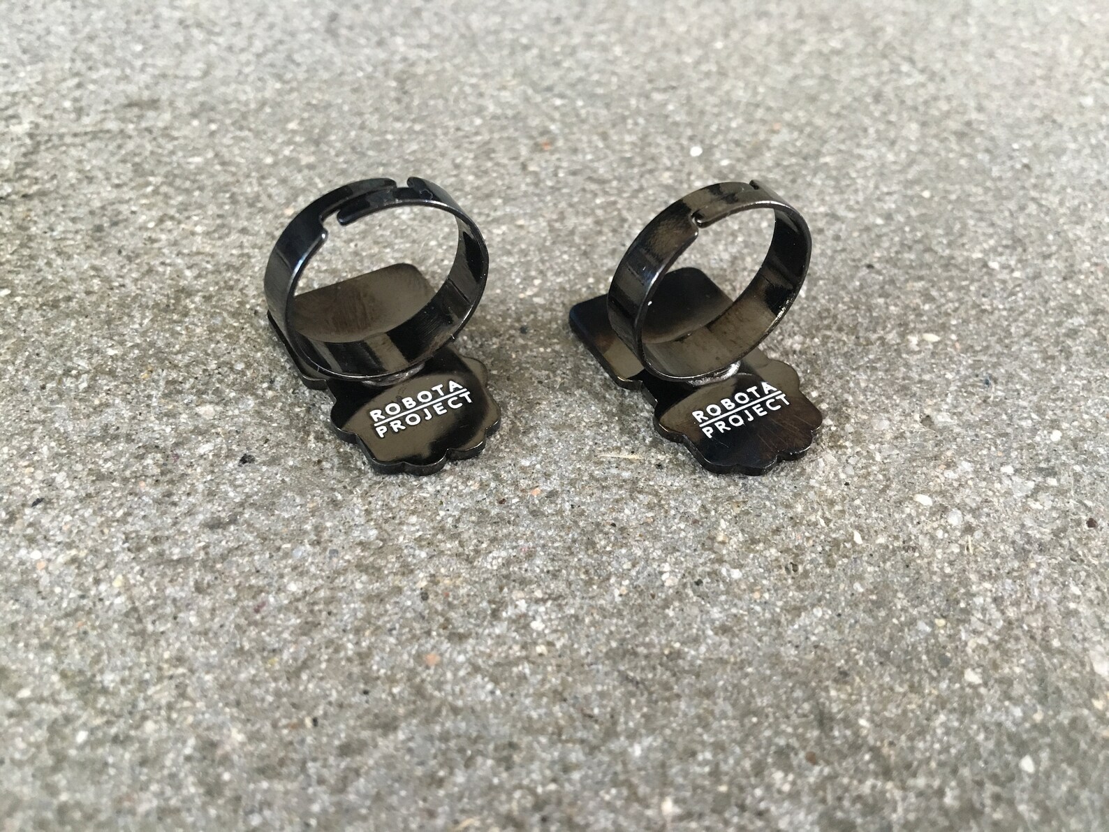 Ring Bundle, Robot Rings, Robot Jewelry, Adjustable Rings, Green/indigo ...