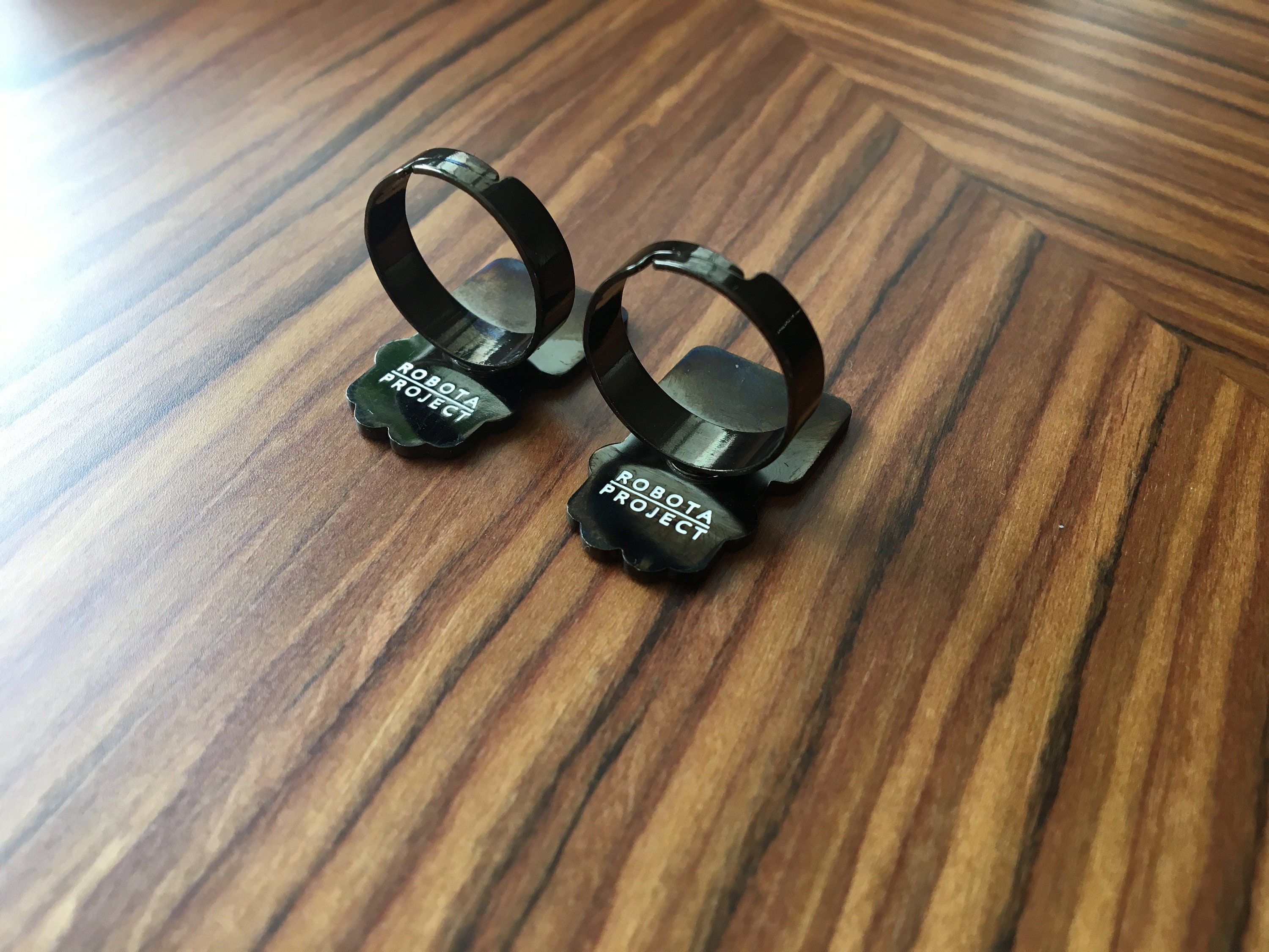 Ring Bundle, Robot Rings, Robot Jewelry, Adjustable Rings, Red and Blue ...