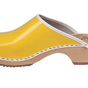 NEW Swedish Clogs Sweden Classic Retro Patent Yellow Leather by Lotta ...