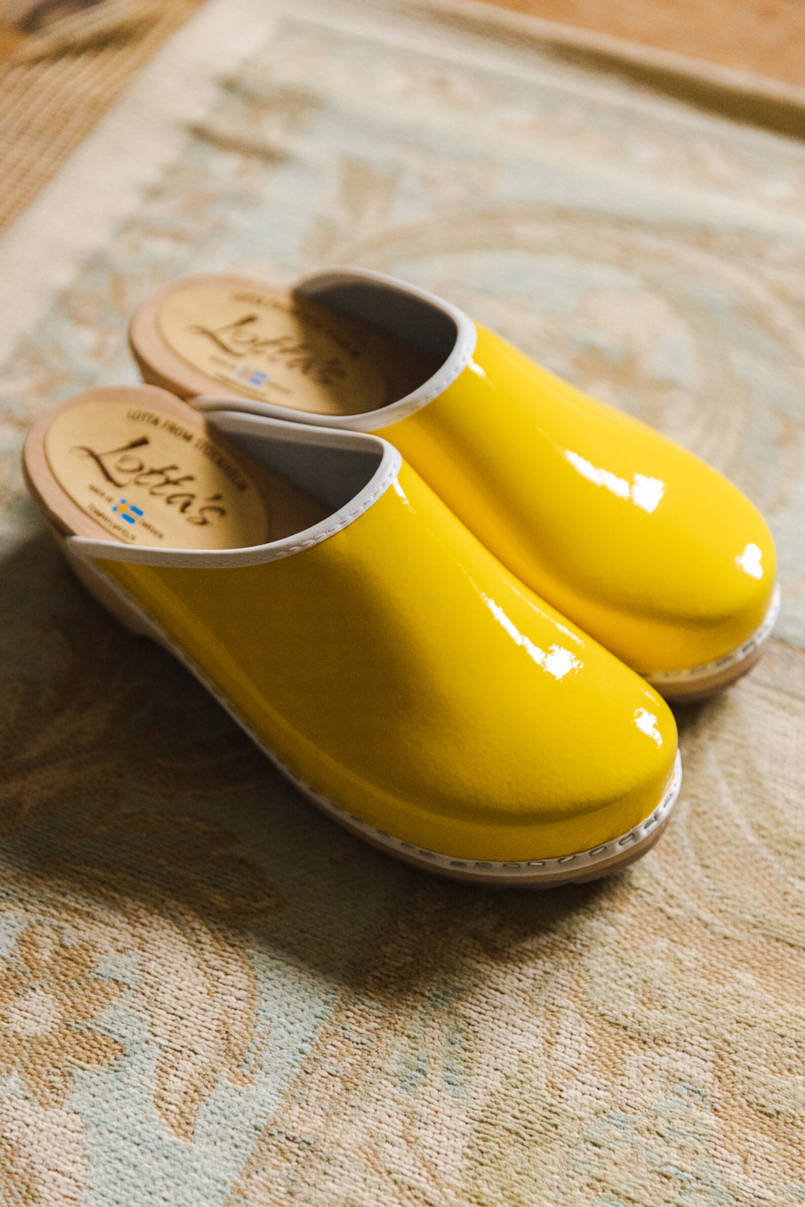 NEW Swedish Clogs Sweden Classic Retro Patent Yellow Leather - Etsy