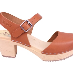 Swedish Clogs Highwood Open Toe Tan Leather by Lotta From Stockholm ...