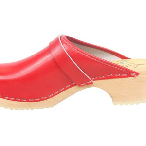 Swedish Clogs Sweden Classic Red PU Leather by Lotta From Stockholm ...