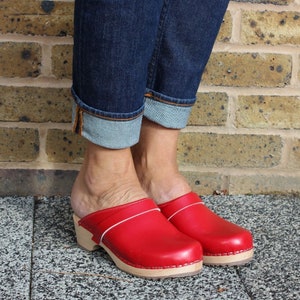 Swedish Clogs Sweden Classic Red PU Leather by Lotta From Stockholm ...