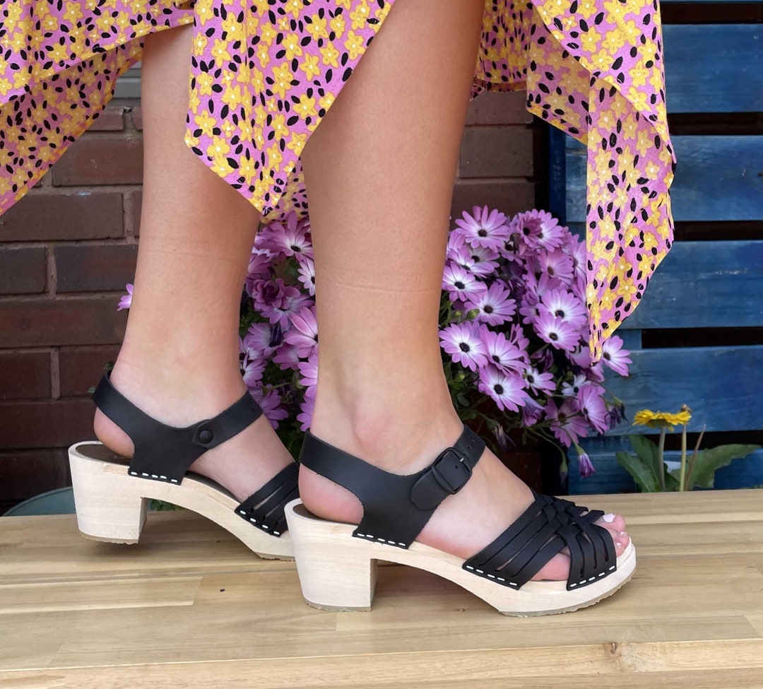 Swedish Clogs Matilda Braided Clogs in Black Oiled Nubuck - Etsy