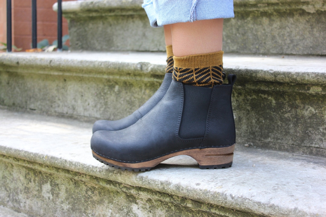 Lotta's Jo Clog Boot in Black Soft Oil Leather by Lotta From Stockholm ...