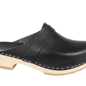 Swedish Clogs Sweden Elsa Classic Black Leather by Lotta From Stockholm ...