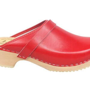 Swedish Clogs Sweden Classic Red PU Leather by Lotta From Stockholm ...