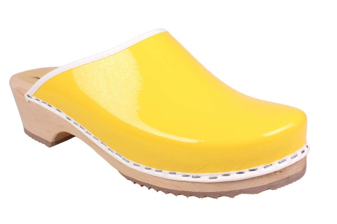 NEW Swedish Clogs Sweden Classic Retro Patent Yellow Leather - Etsy