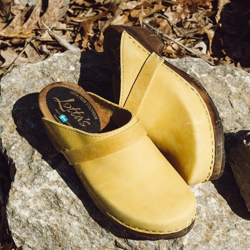 Swedish Clogs Highwood Open Toe Tan Leather by Lotta From - Etsy