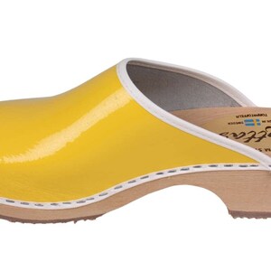 NEW Swedish Clogs Sweden Classic Retro Patent Yellow Leather by Lotta ...
