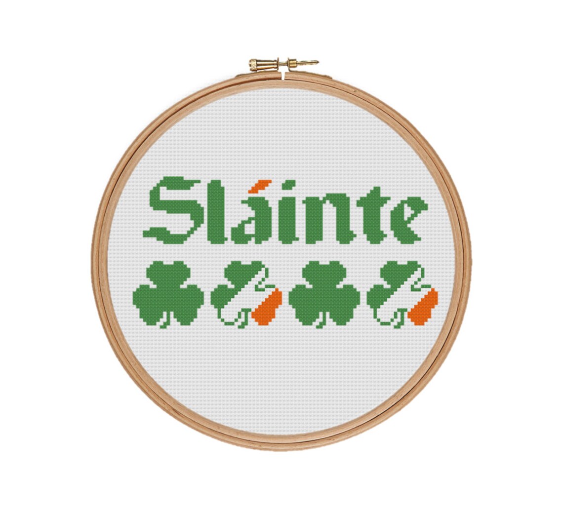 Slainte Counted Cross Stitch Pattern Irish Cheers Cross - Etsy