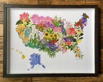 Map flowers | Etsy