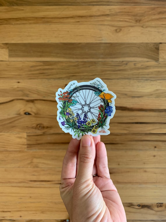 Botanical Bike Wheel Sticker - Etsy