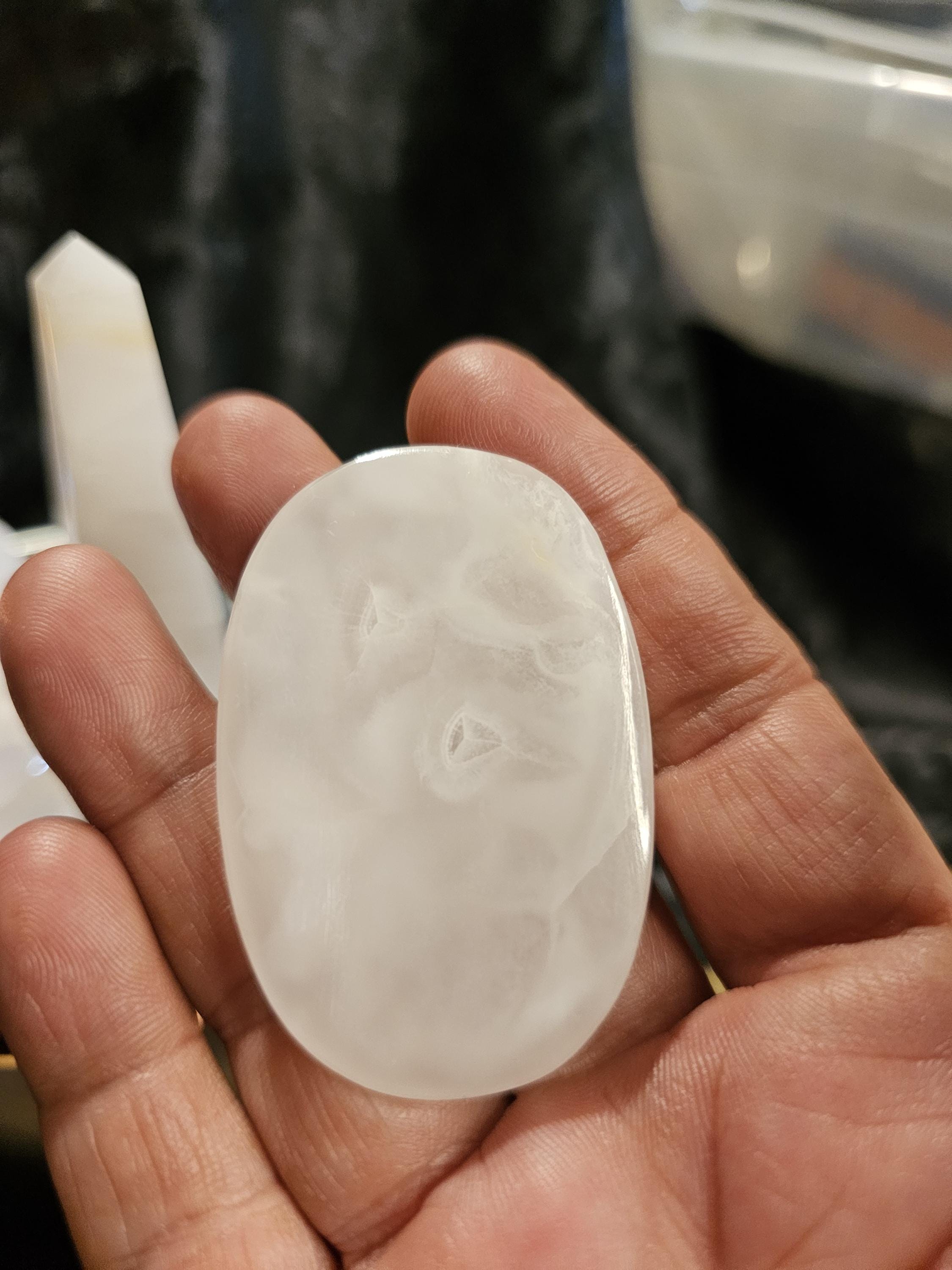 Pink Mango Calcite Tower,palm,tumble and Worry Stone Set - Etsy