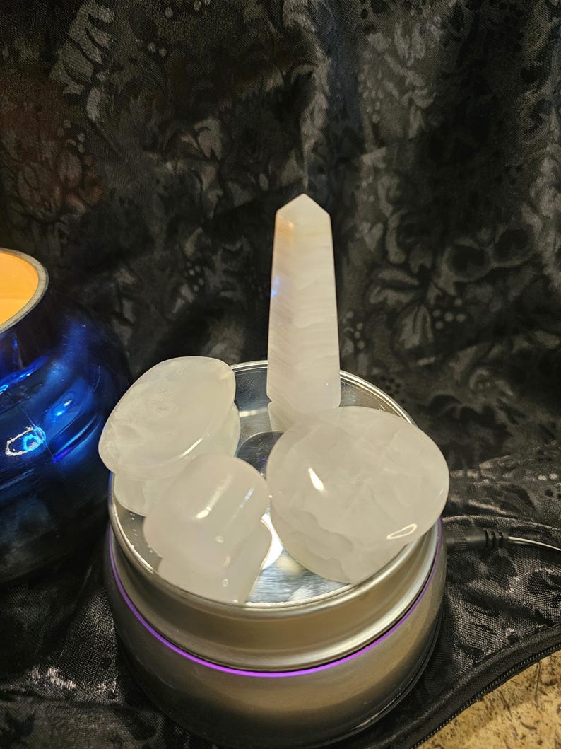 Pink Mango Calcite Tower,palm,tumble and Worry Stone Set - Etsy