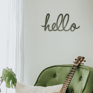 Hello Script Wall Decor - Etsy