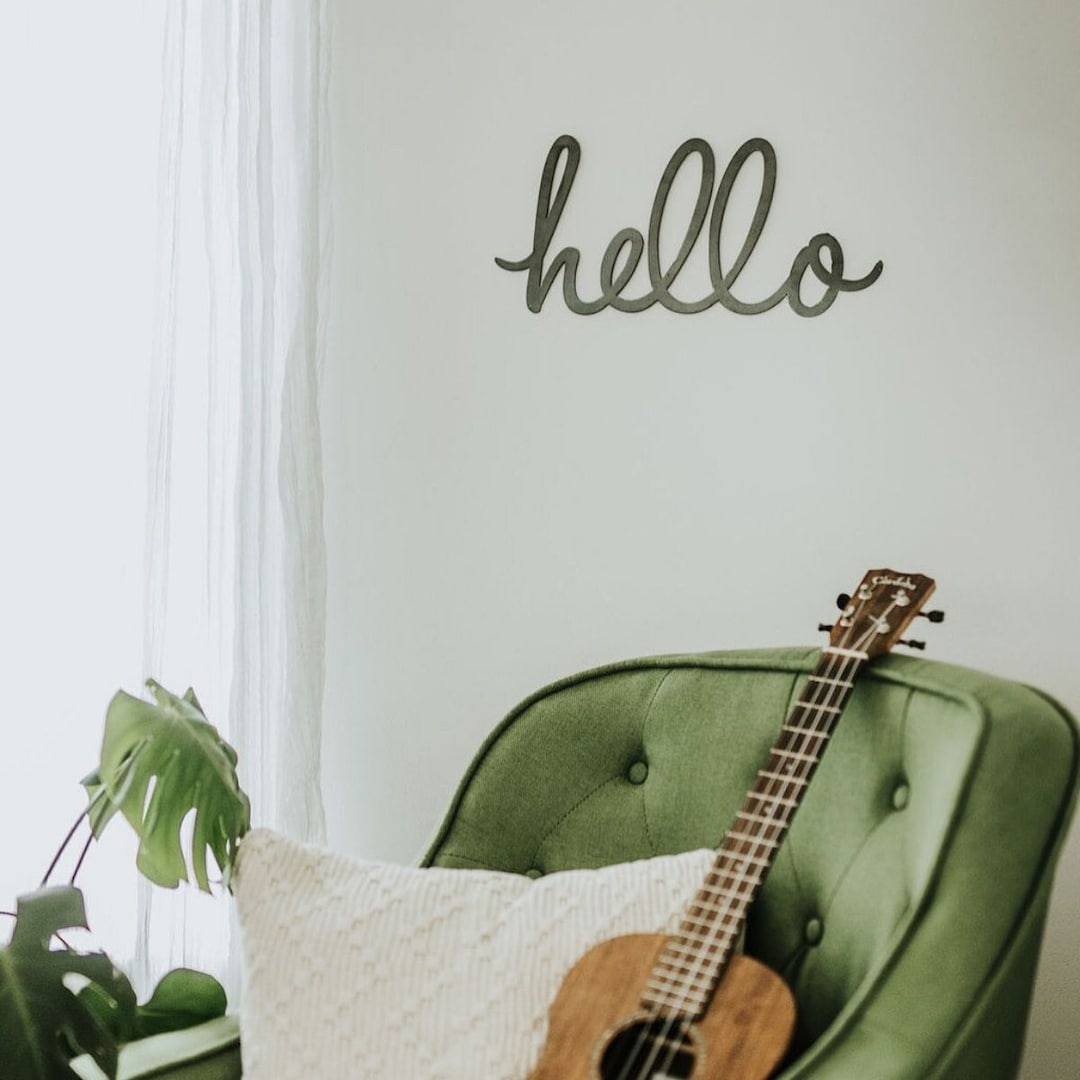 Hello Script Wall Decor - Etsy