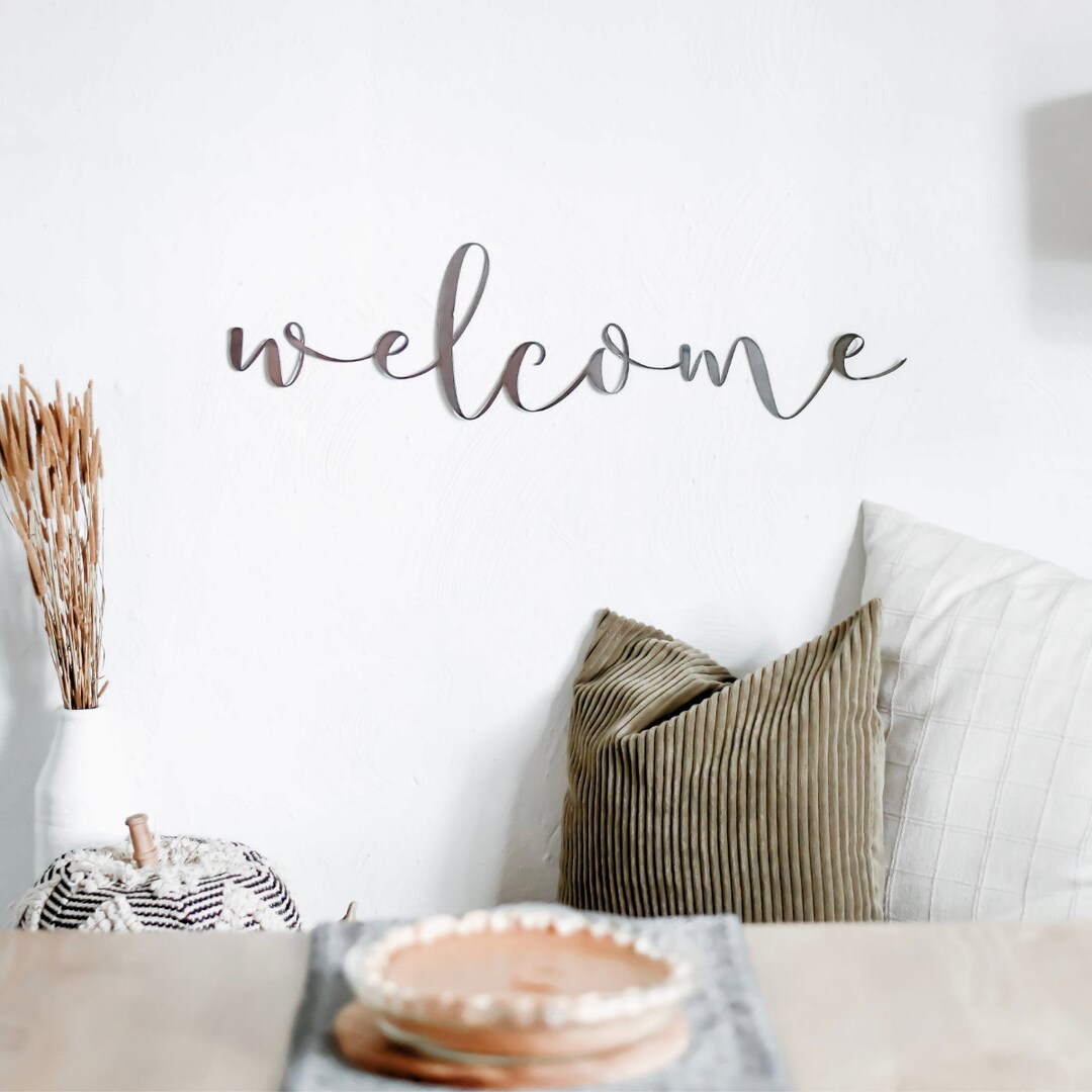 Welcome Script Wall Decor - Etsy
