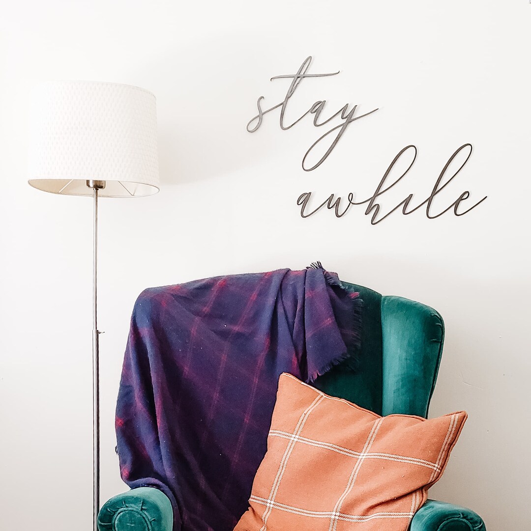 Stay Awhile Script Wall Decor - Etsy